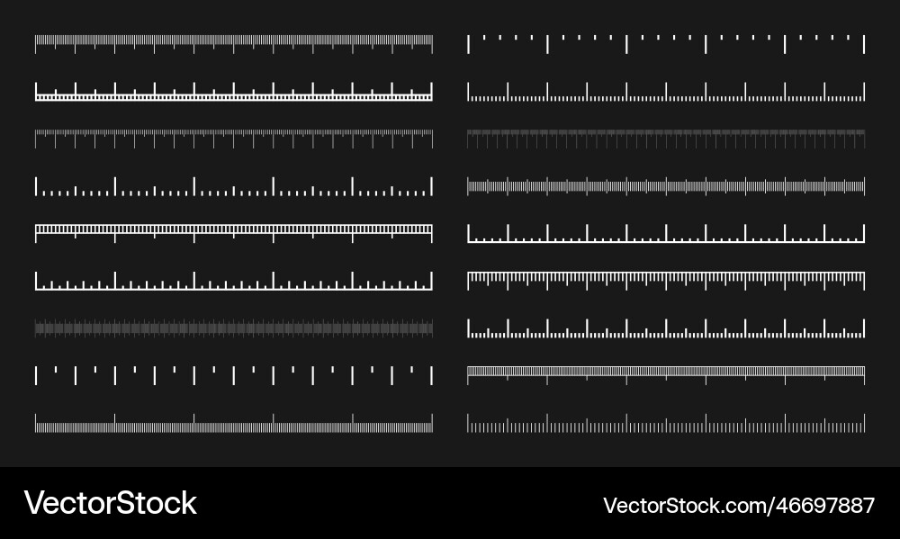 Various measurement scales with divisions Vector Image