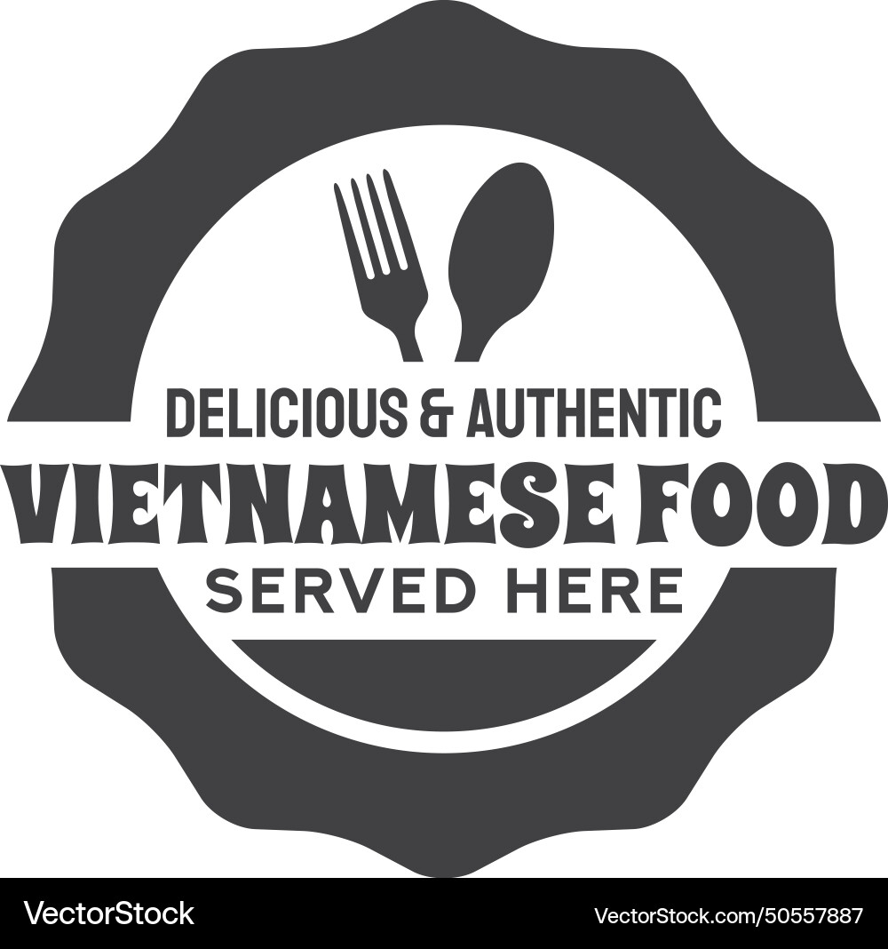 Vietnamese food badge Royalty Free Vector Image