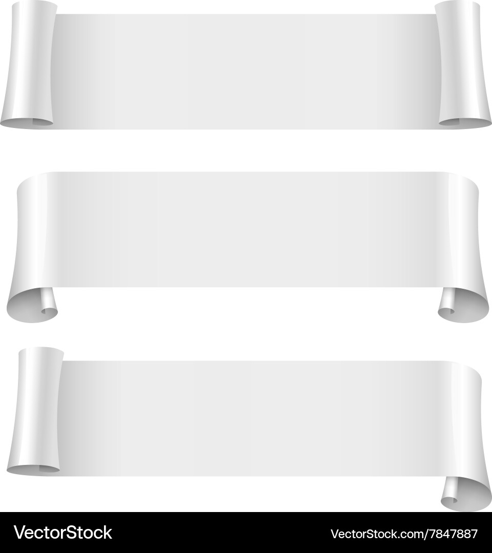 White ribbons set Royalty Free Vector Image - VectorStock