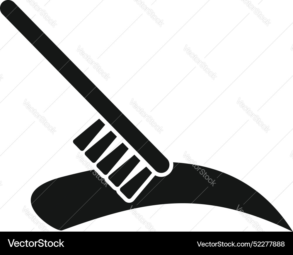 Cleaning brush scrubbing surface icon showing Vector Image