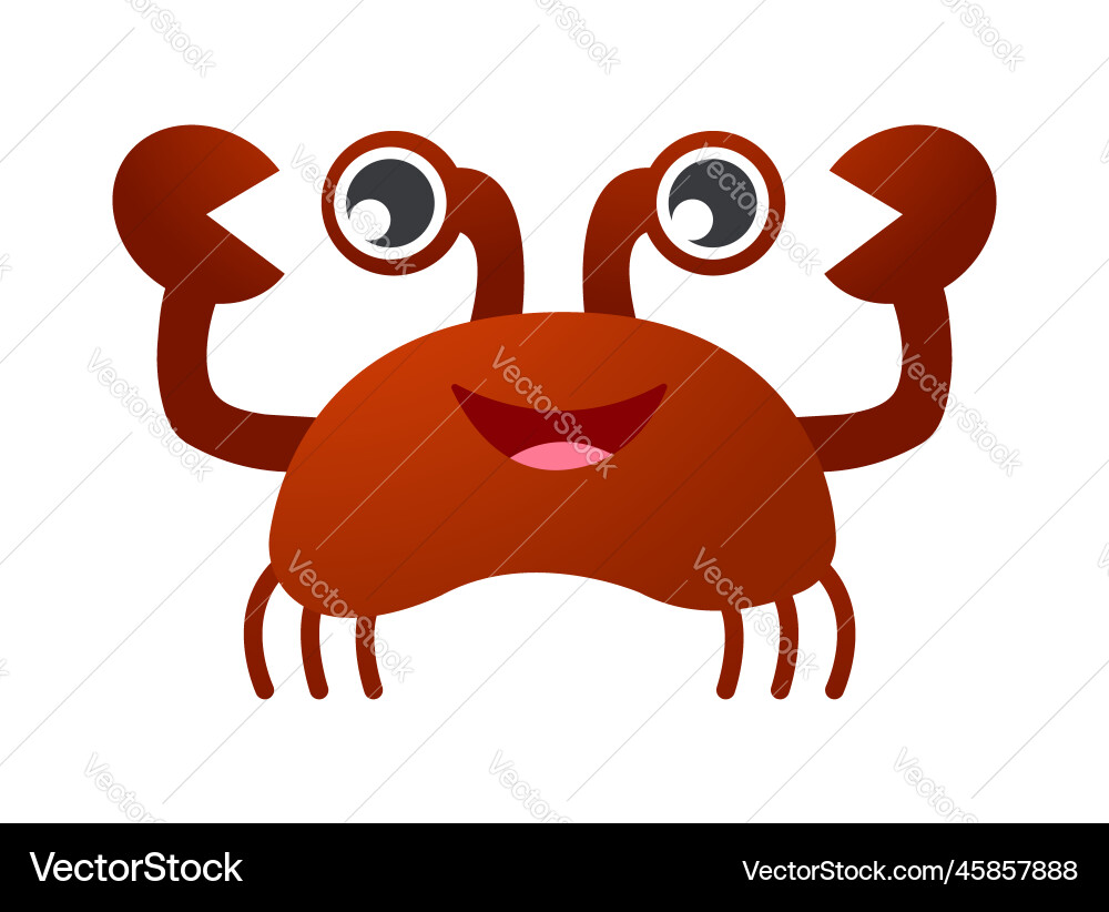 Crab cartoon character Royalty Free Vector Image