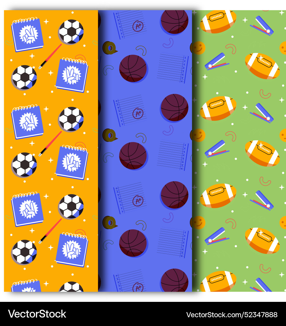 Hand drawn back to school pattern collection Vector Image