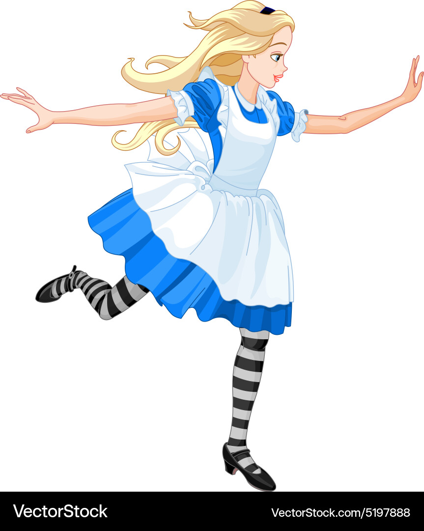 Running alice Royalty Free Vector Image - VectorStock