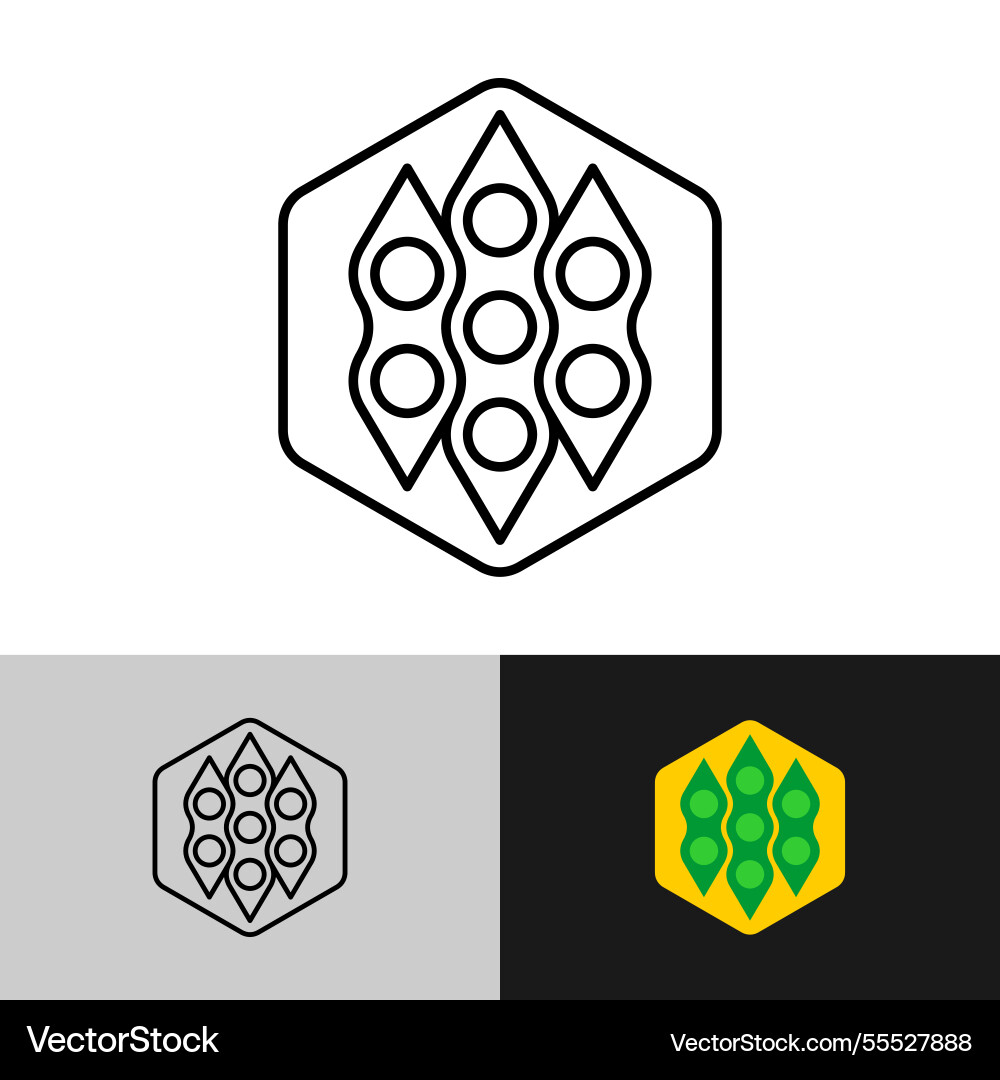 Soy beans tech icon wax eco concept Royalty Free Vector