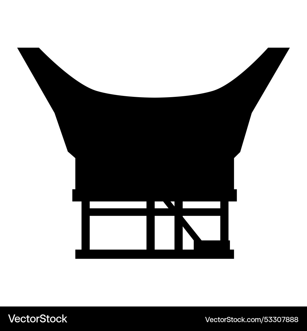 Toraja traditional house silhouette Royalty Free Vector