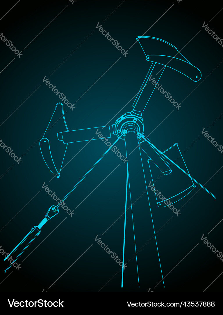 Wind turbine power generator Royalty Free Vector Image