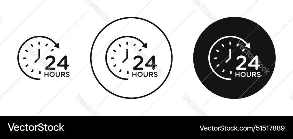 24 hrs icon Royalty Free Vector Image - VectorStock