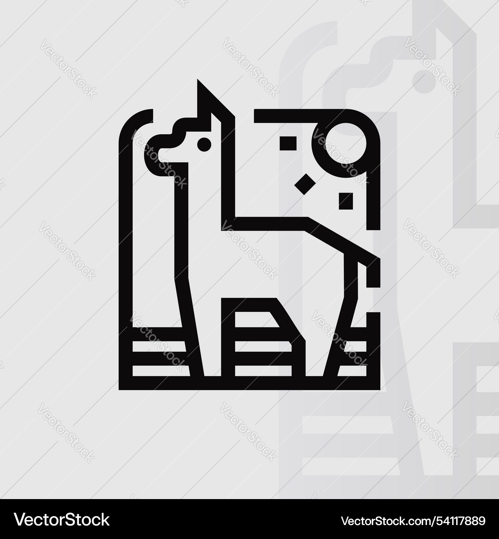 Alpaca logo on isolated background v73 Royalty Free Vector