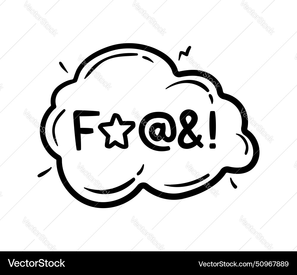 Comic swear speech bubble censored dialogue cloud Vector Image