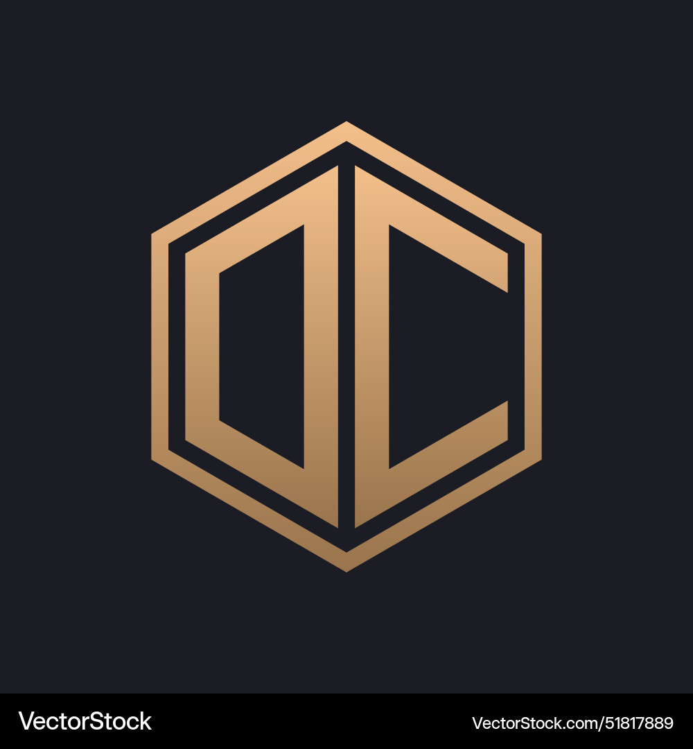 Elegant hexagon letter dc logo design initial Vector Image
