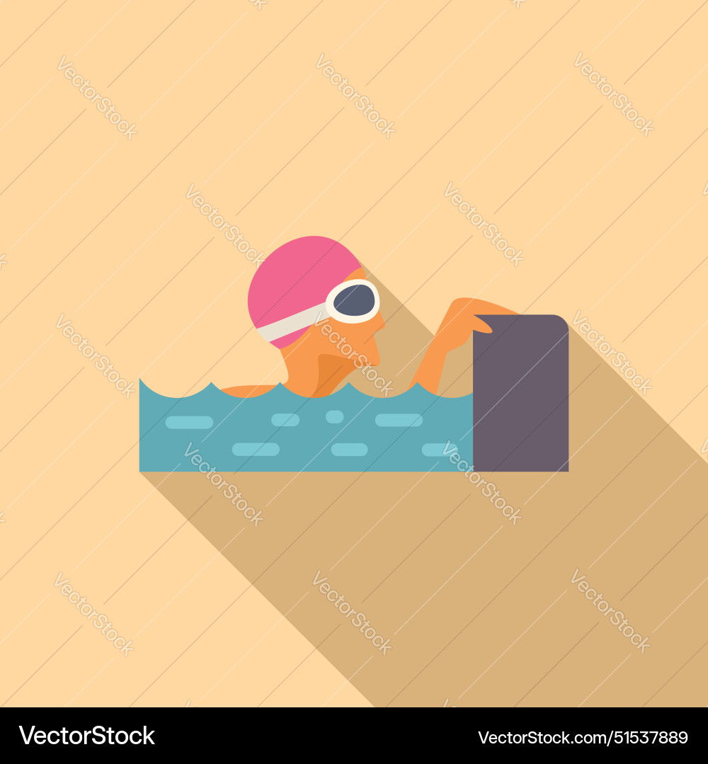 Female swimmer with goggles in pool Royalty Free Vector