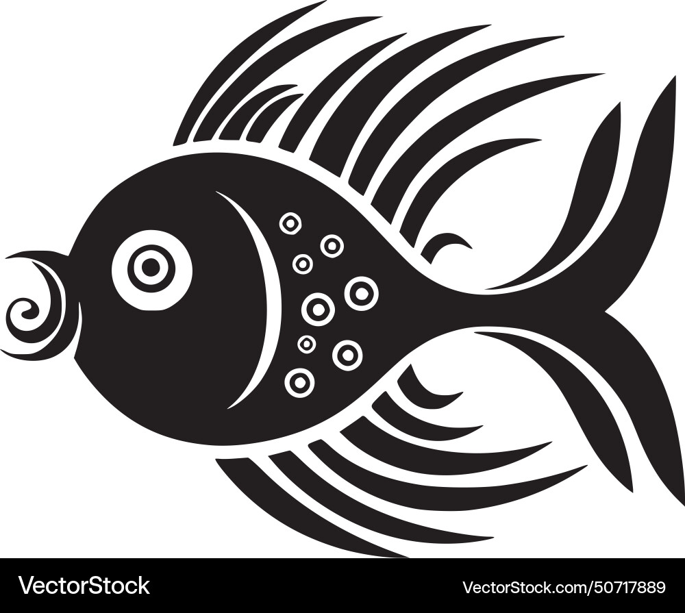 Fish - black and white isolated icon Royalty Free Vector