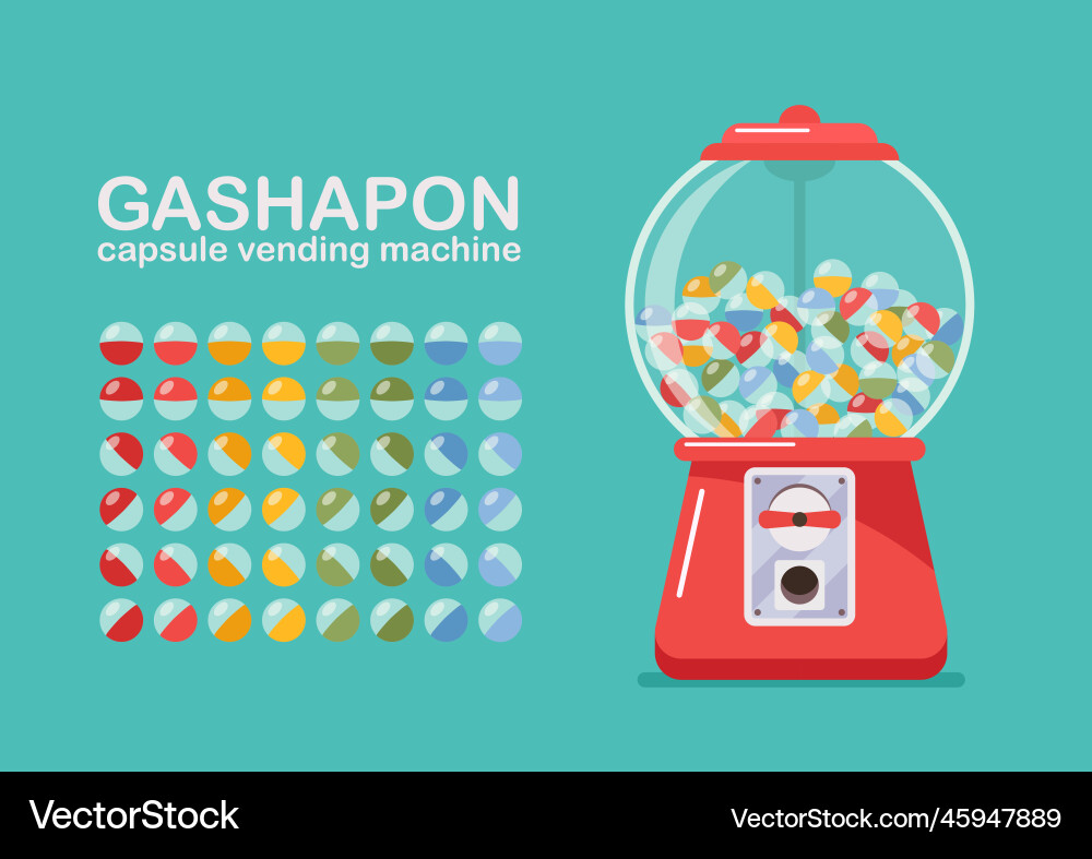 Gachapon Capsule Toy Machine Royalty Free Vector Image