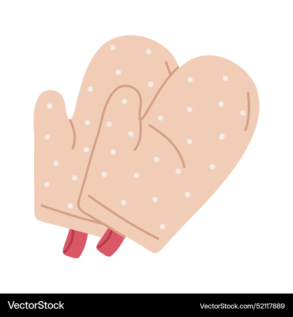 Glove potholders hot tableware mittens baking Vector Image