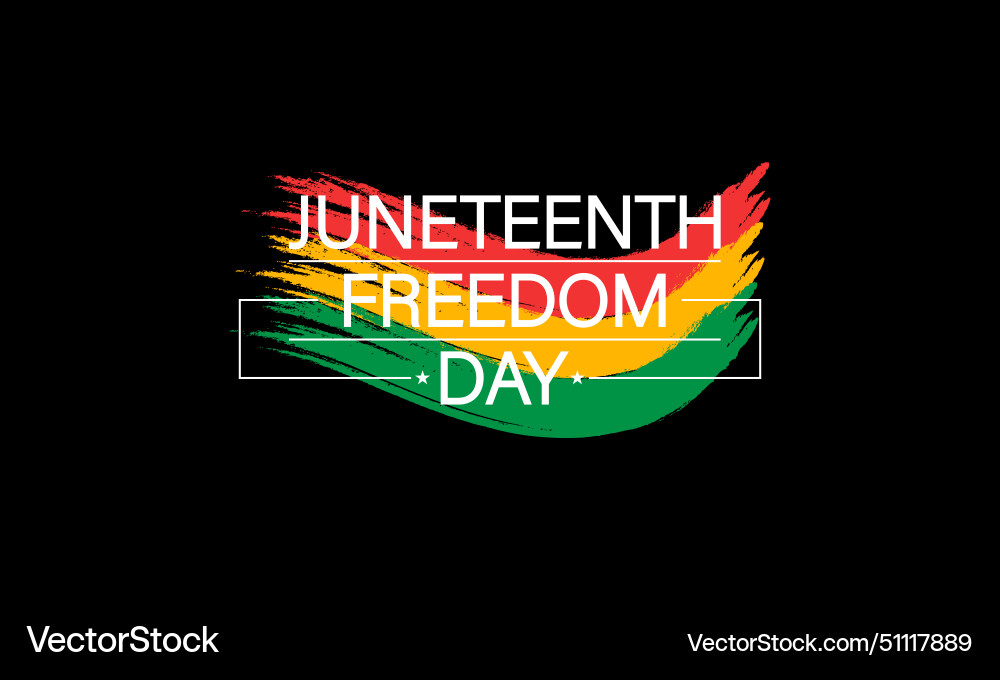 Honoring juneteenth beautiful text design Vector Image