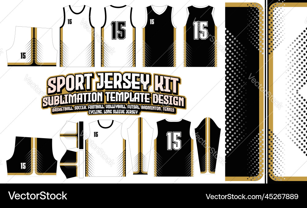 Jersey design apparel sublimation layout 316 Vector Image