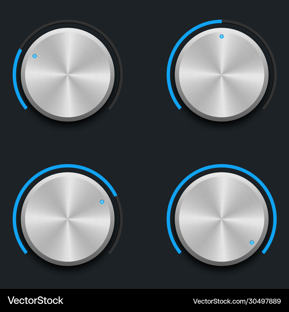 Metallic volume button Royalty Free Vector Image