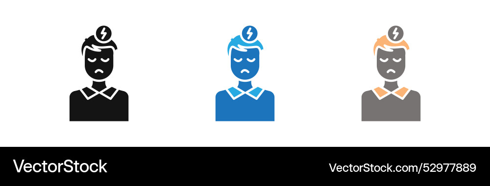 Nervous breakdown icon line art logo set Vector Image