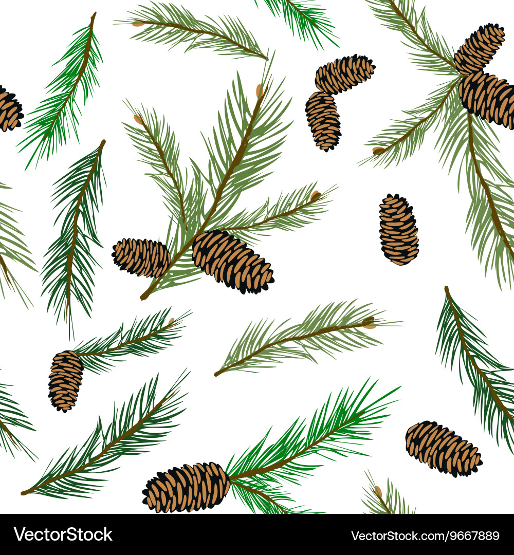 Pine Branch Seamless Pattern – Royalty-Free Vector | VectorStock
