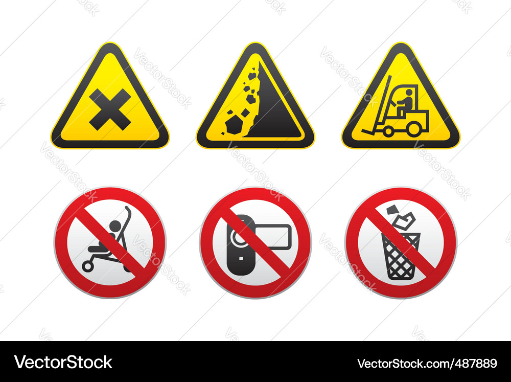 Prohibited signs set Royalty Free Vector Image