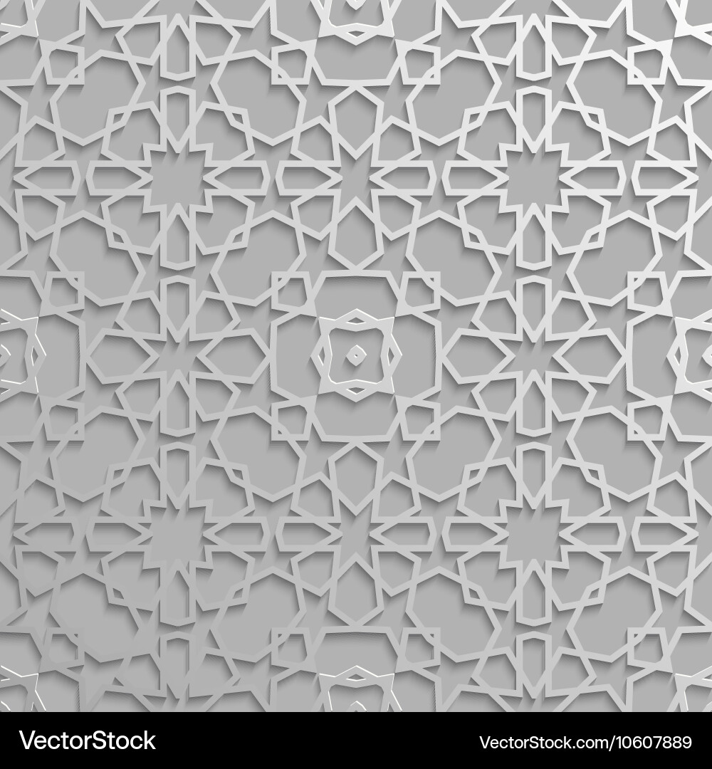Seamless islamic pattern 3d traditional arabic Vector Image
