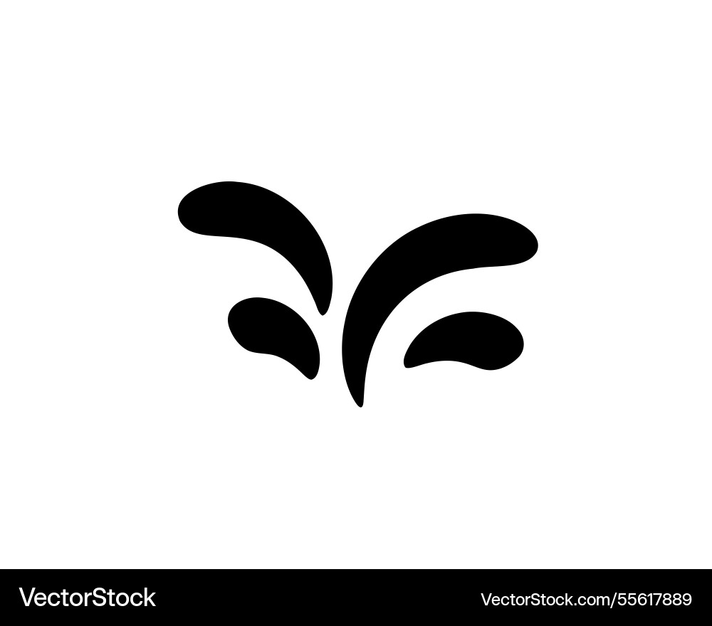 Simple black floral design on white for elegant Vector Image