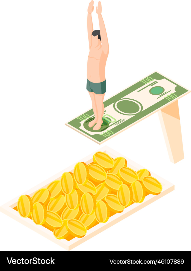 Success money pool composition Royalty Free Vector Image