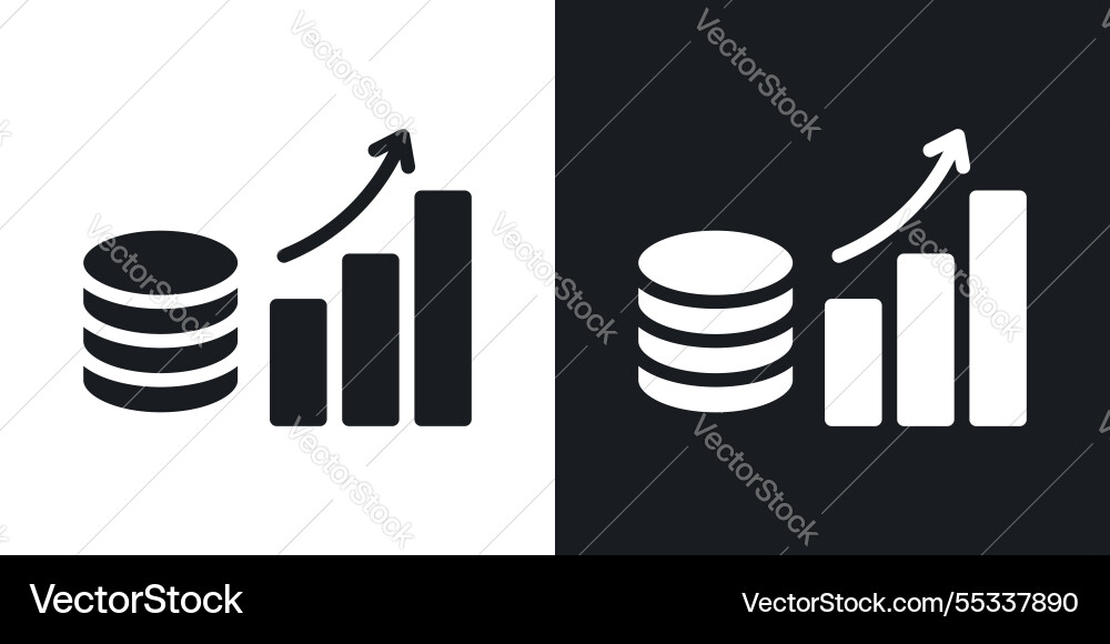 Earning icons set black and colored style Vector Image