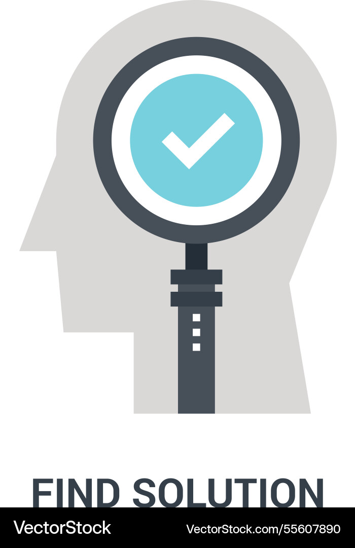 Find solution flat icon design concept Royalty Free Vector
