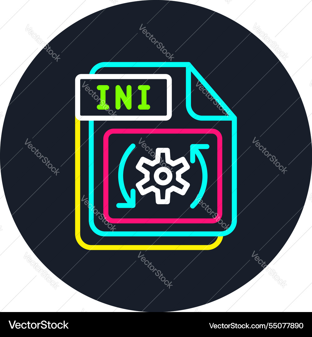 Ini line multi color icon Royalty Free Vector Image