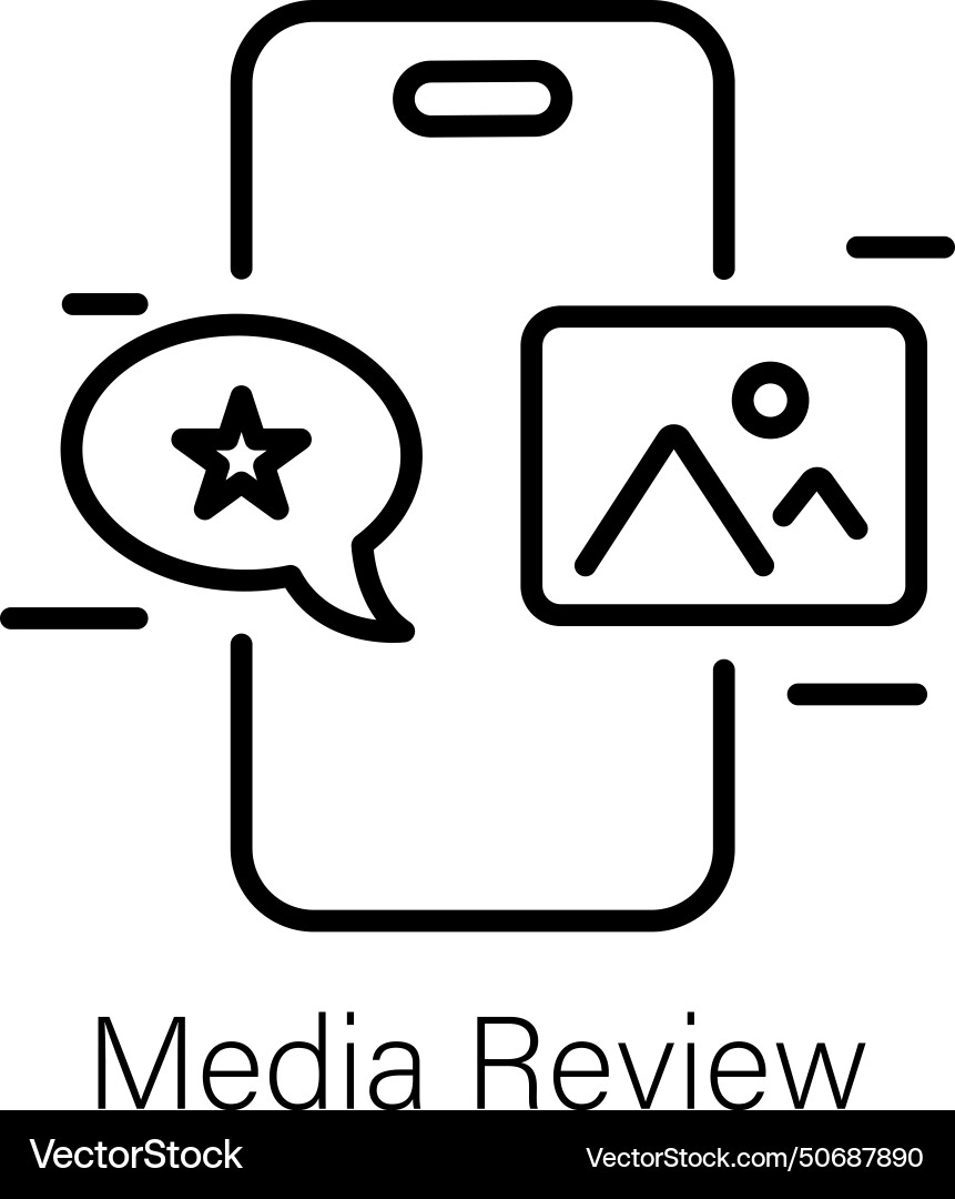 Media review Royalty Free Vector Image - VectorStock