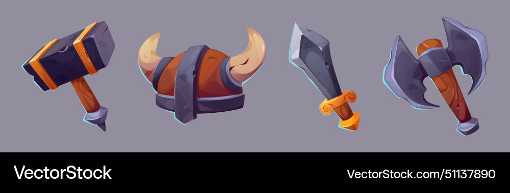 Medieval viking fantasy game rpg ui icon Vector Image