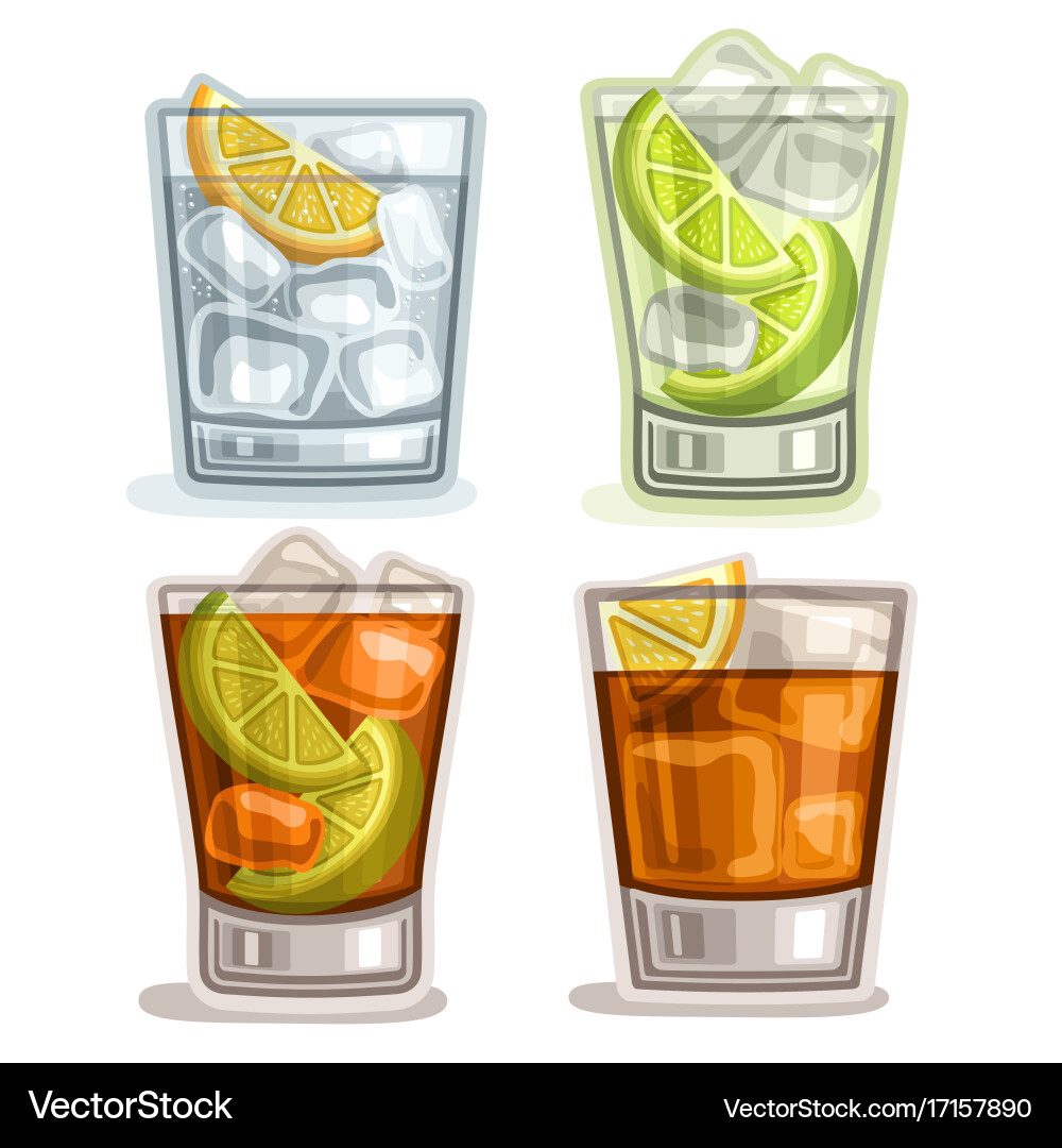 Set of short drinks Royalty Free Vector Image - VectorStock