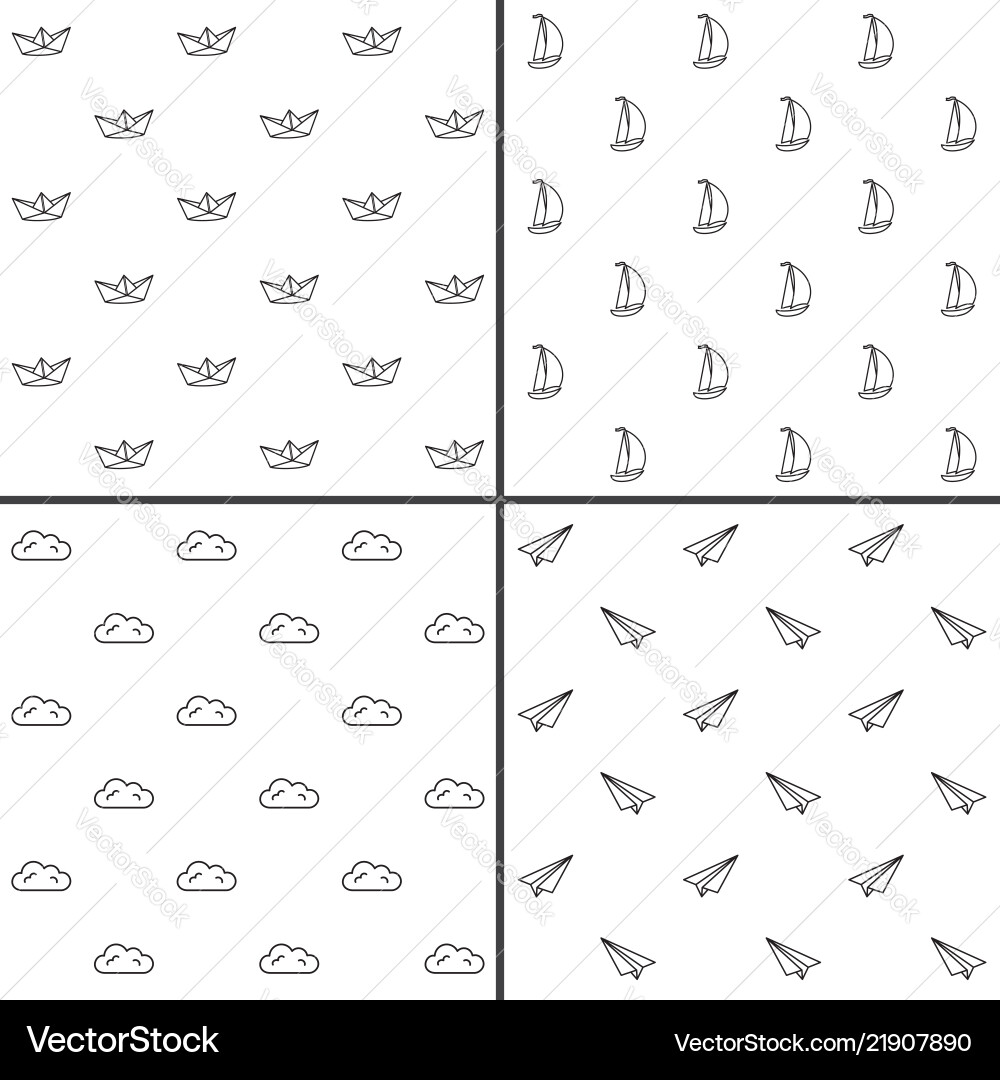 Simple minimalist seamless patterns set Royalty Free Vector