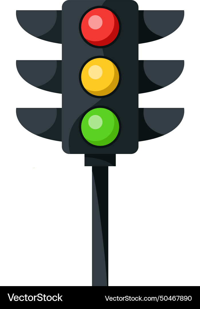 Traffic signal lights flat design Royalty Free Vector Image