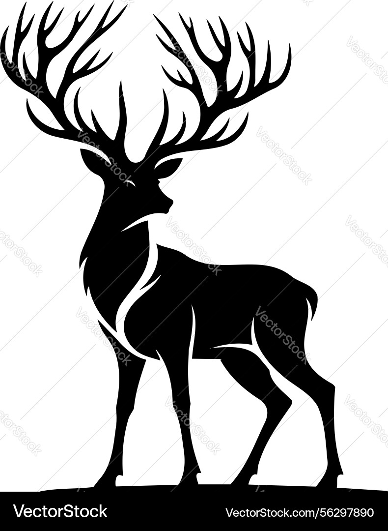 X-default majestic stag silhouette standing tall Vector Image