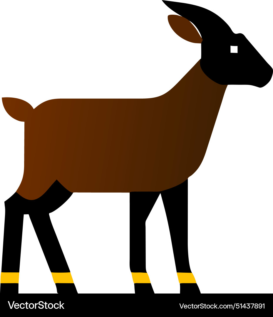 Alpine goat brown icon Royalty Free Vector Image