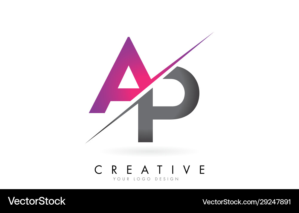 Ap a p letter logo with colorblock design Vector Image