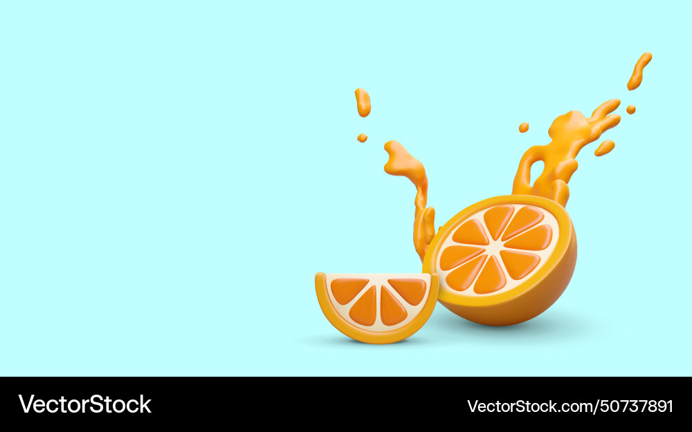 Concept of freshly squeezed orange juice Vector Image
