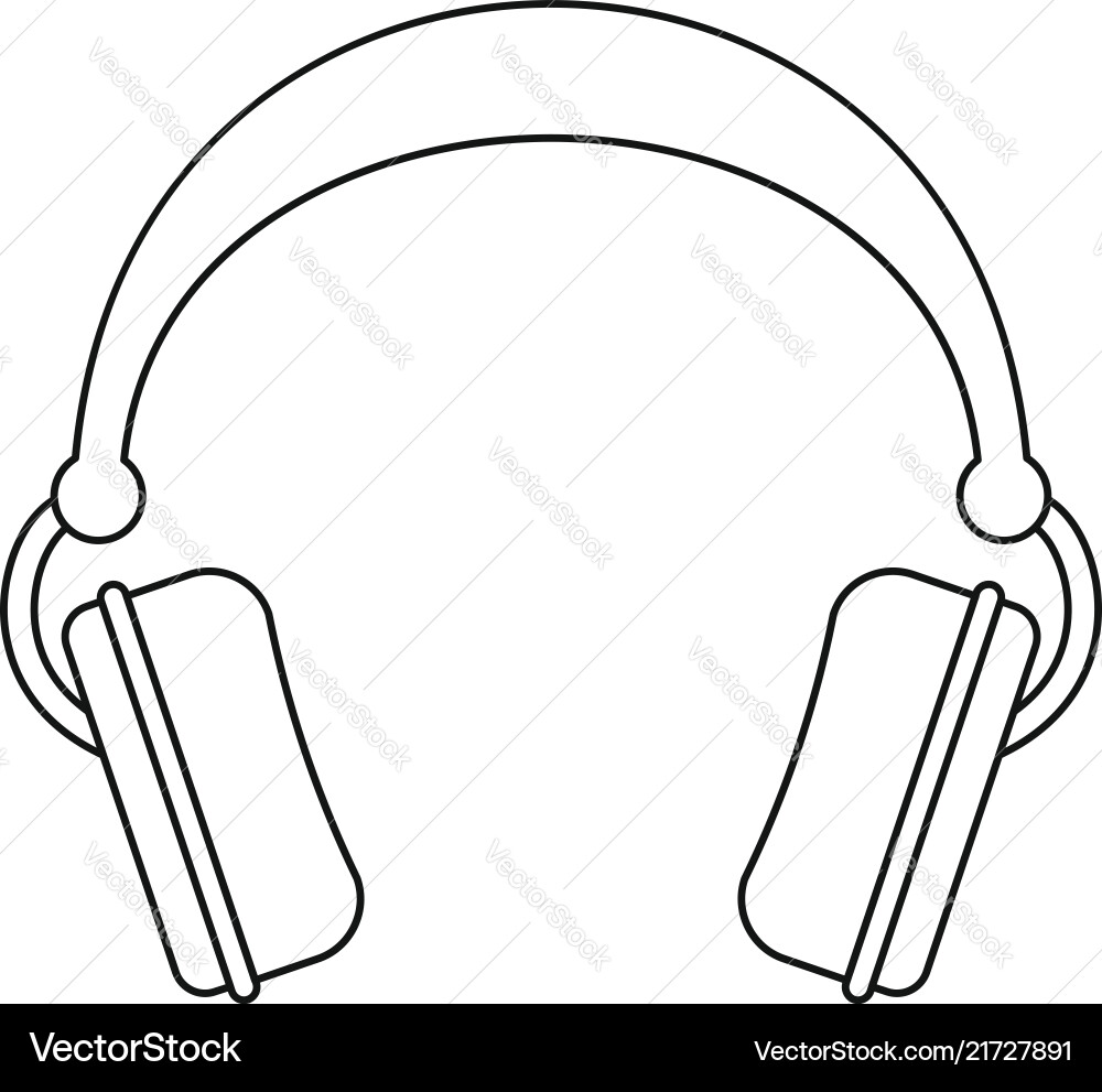 DJ Headphones Outline Icon Royalty Free Vector Image