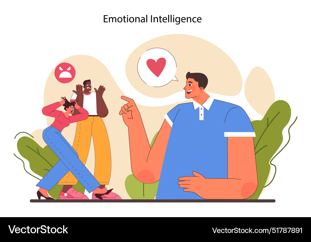 Emotional intelligence emotion balance Royalty Free Vector