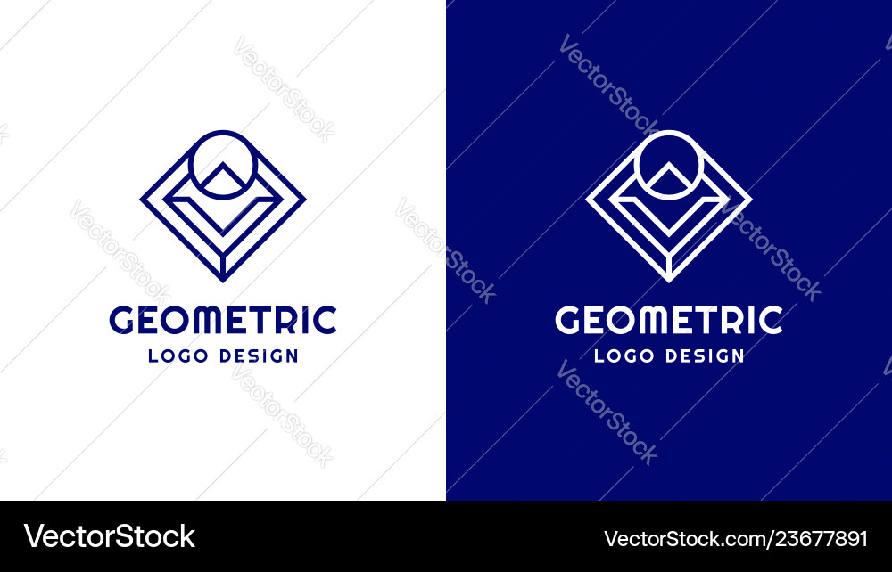 Geometric logotype template positive and negative Vector Image