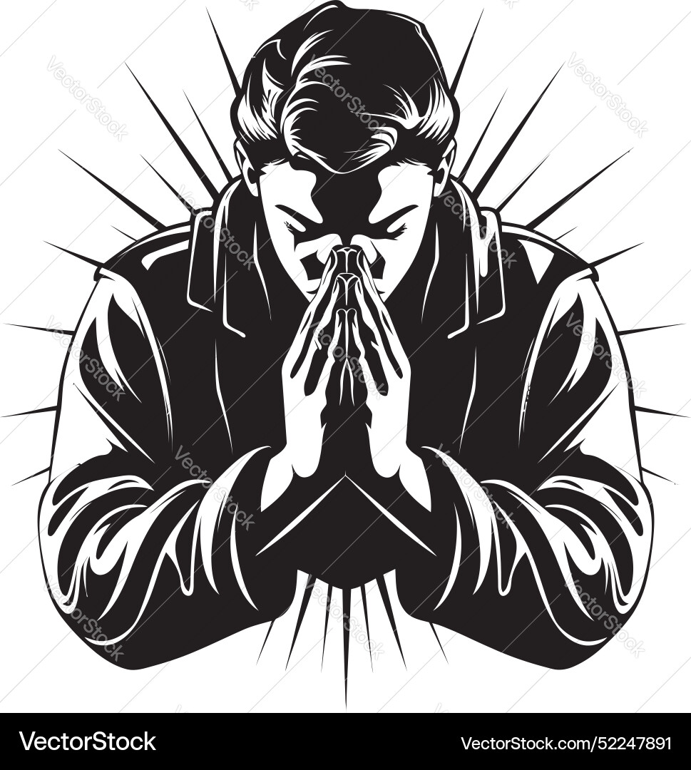 Graceful gradients iconic praying hands design Vector Image