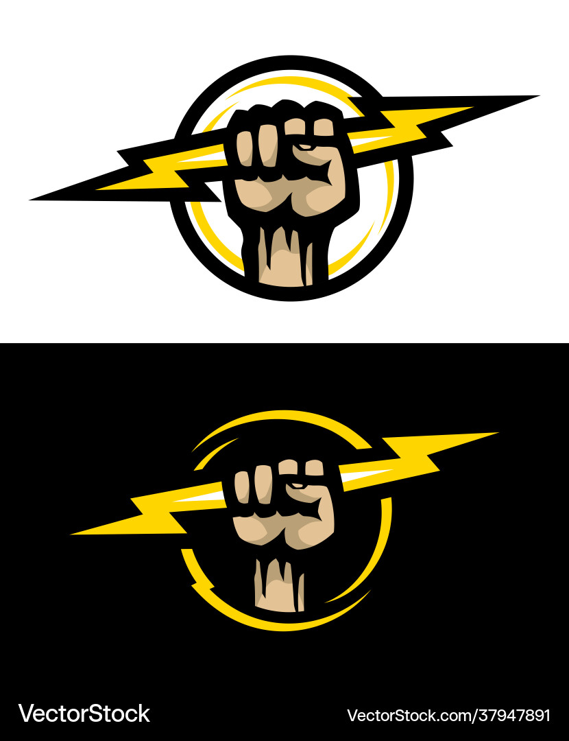 Lightning Fist Logo Royalty Free Vector Image - VectorStock
