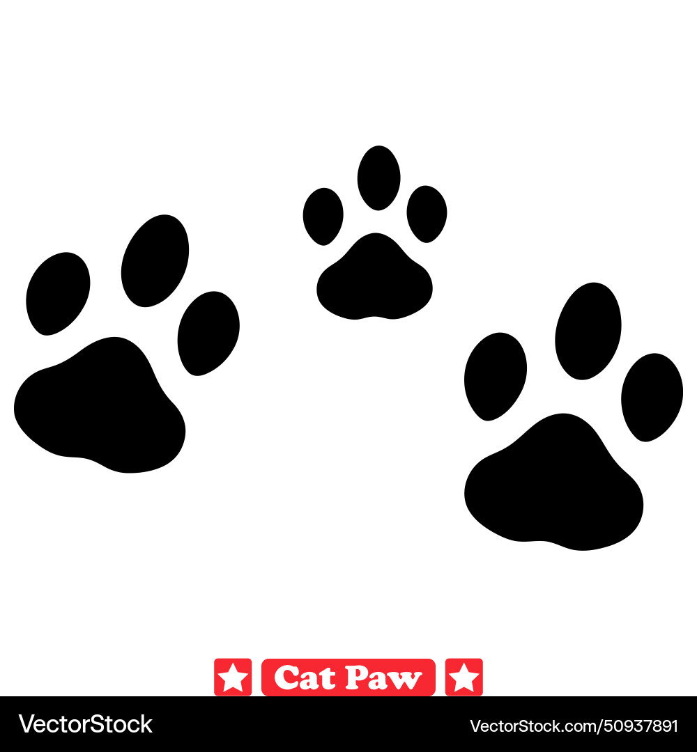 Pawsome paws versatile cat paw pack for playful Vector Image