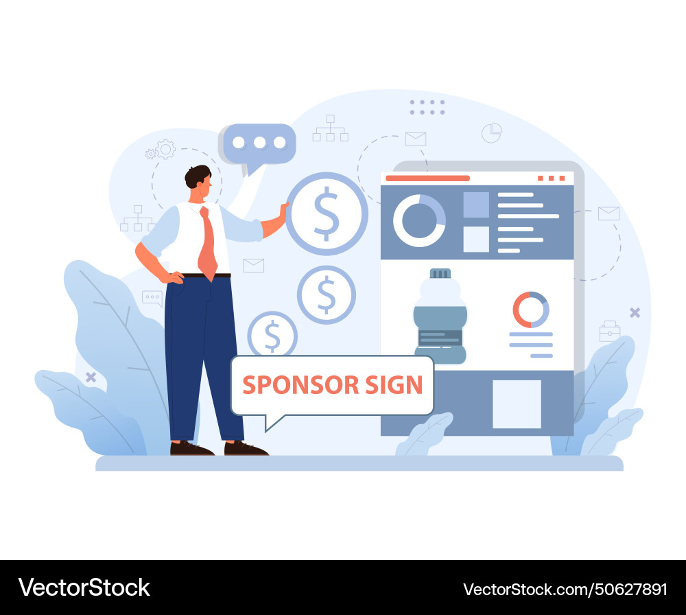 Professional presenting sponsorship opportunities Vector Image