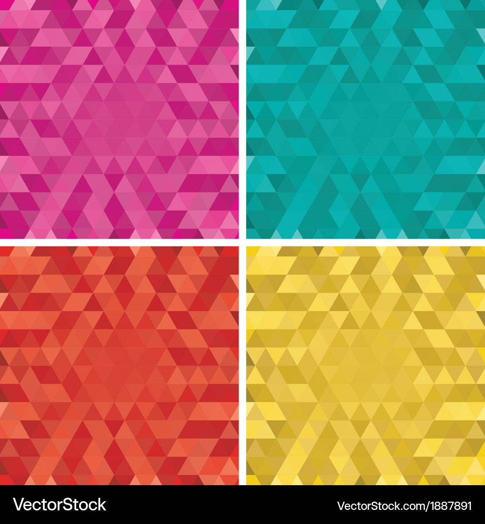 Set of colorful abstract triangle backgrounds Vector Image