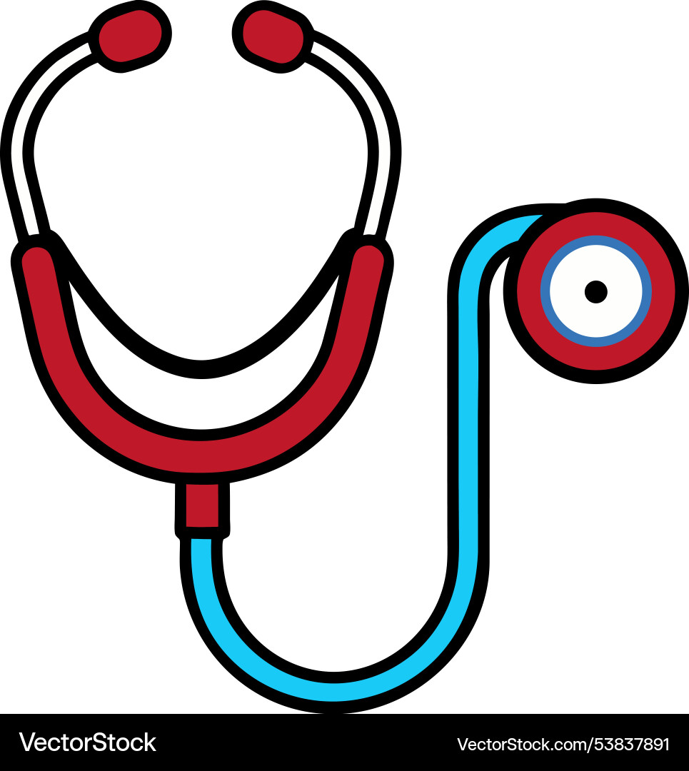 Stethoscope icon flat cartoon style Royalty Free Vector