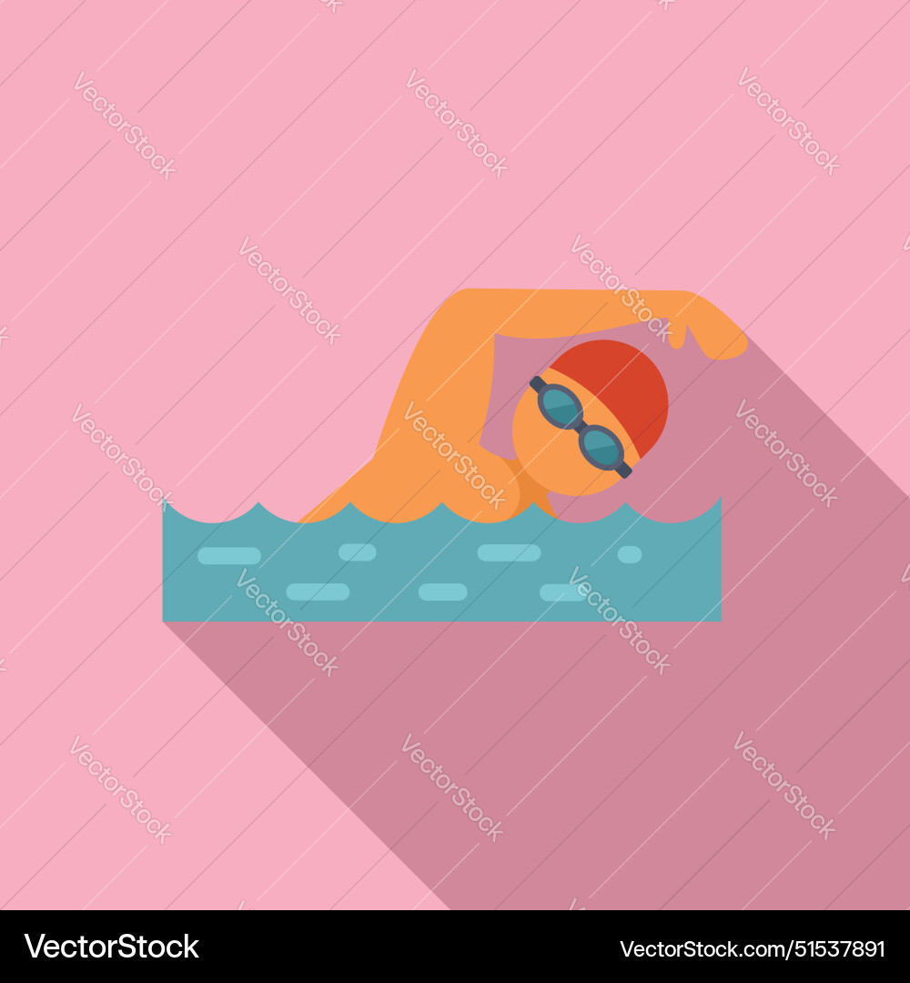 Swimmer in motion icon on pink Royalty Free Vector Image