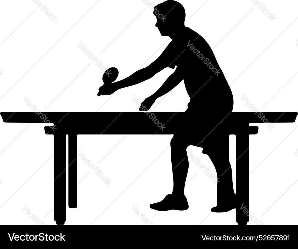 Table tennis player silhouette Royalty Free Vector Image